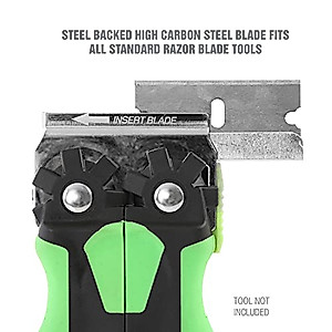 OEMTOOLS 25181 Razor Blades, 100 Pack, Steel Safety Box Cutter Replacement Blades, Removes Paint and Decals, Cuts Boxes and Cords, Fits Most Utility Knives