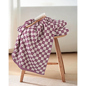 Jacquotha Pink Hand Towels for Bathroom - Cute Checkered Hand Towel Set of 4, Super Soft, Absorbent, Decorative, Great Gift for Girls Women