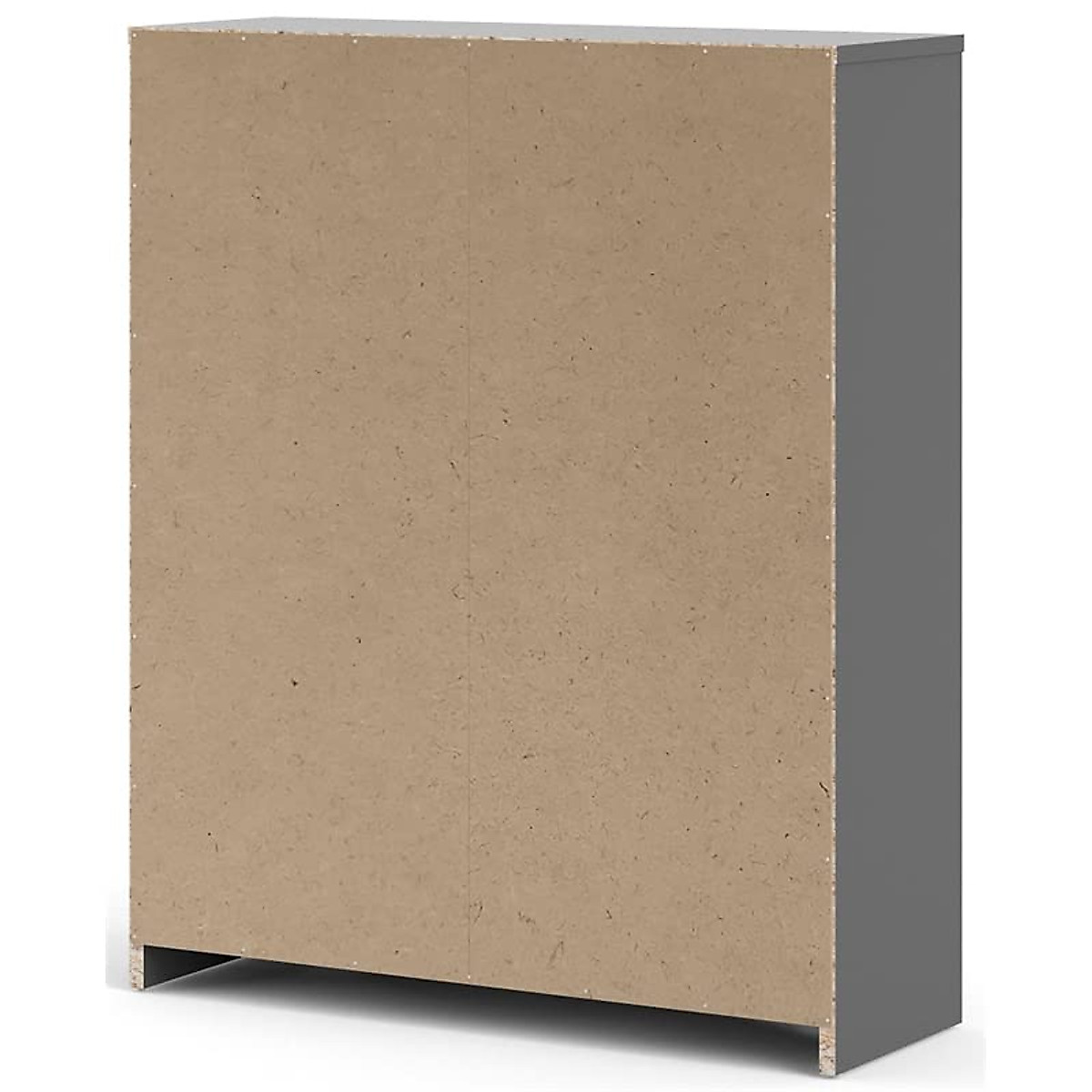 Pemberly Row Engineered Wood Bright 2 Drawer Shoe Cabinet in Black Lead