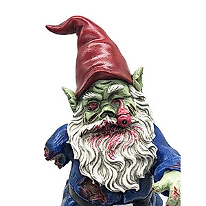 FICITI Zombie Gnome Evil Gnome Scary Gnome Walking Dead Gnome Gnombia Garden Statue, Halloween Decoration - 10 inches