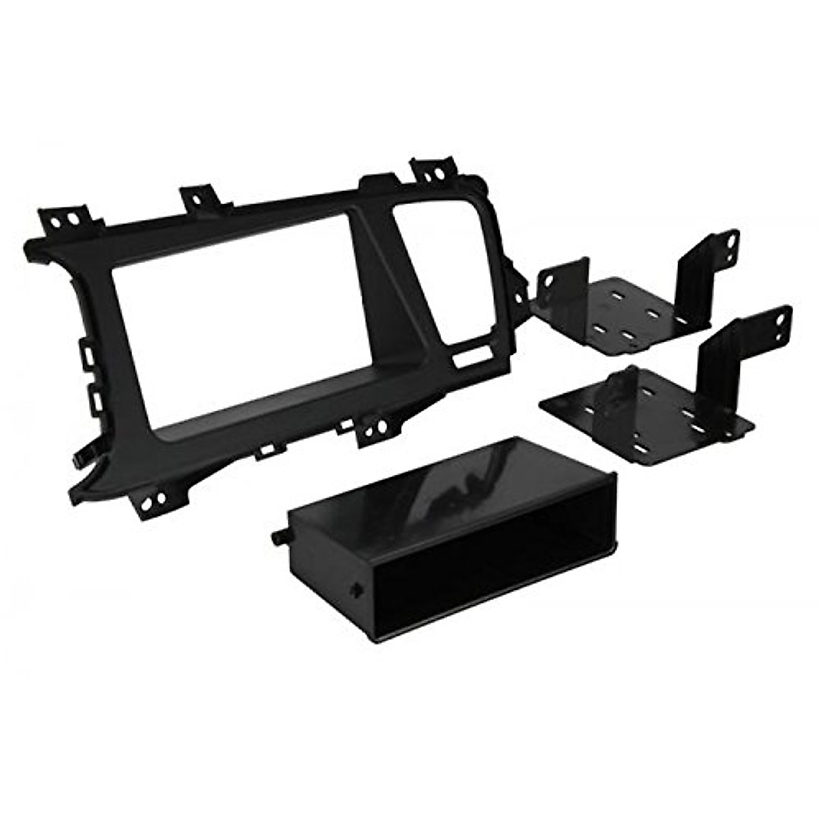Scosche KA2411B Compatible with 2010-13 Kia Optima ISO Double DIN & DIN+Pocket Dash Kit Black & HY12B Compatible with Select 2010-17 Hyundai/Kia Power/Speaker Connector/Wire Harness