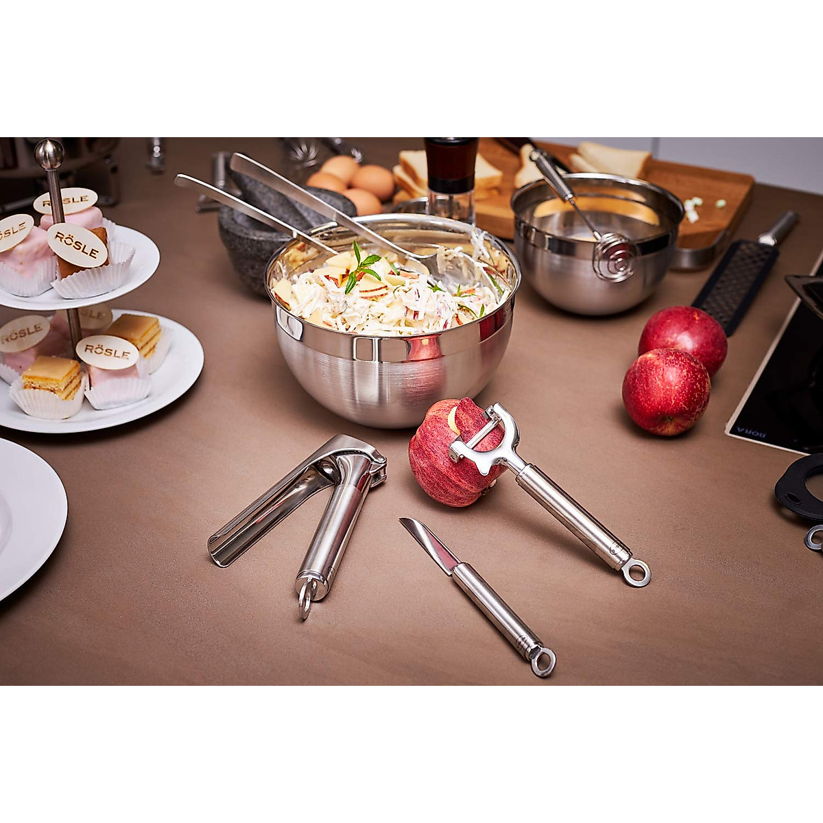 Rosle Stainless Steel Round-Handle Vertical Cannelle, 6.5-inch