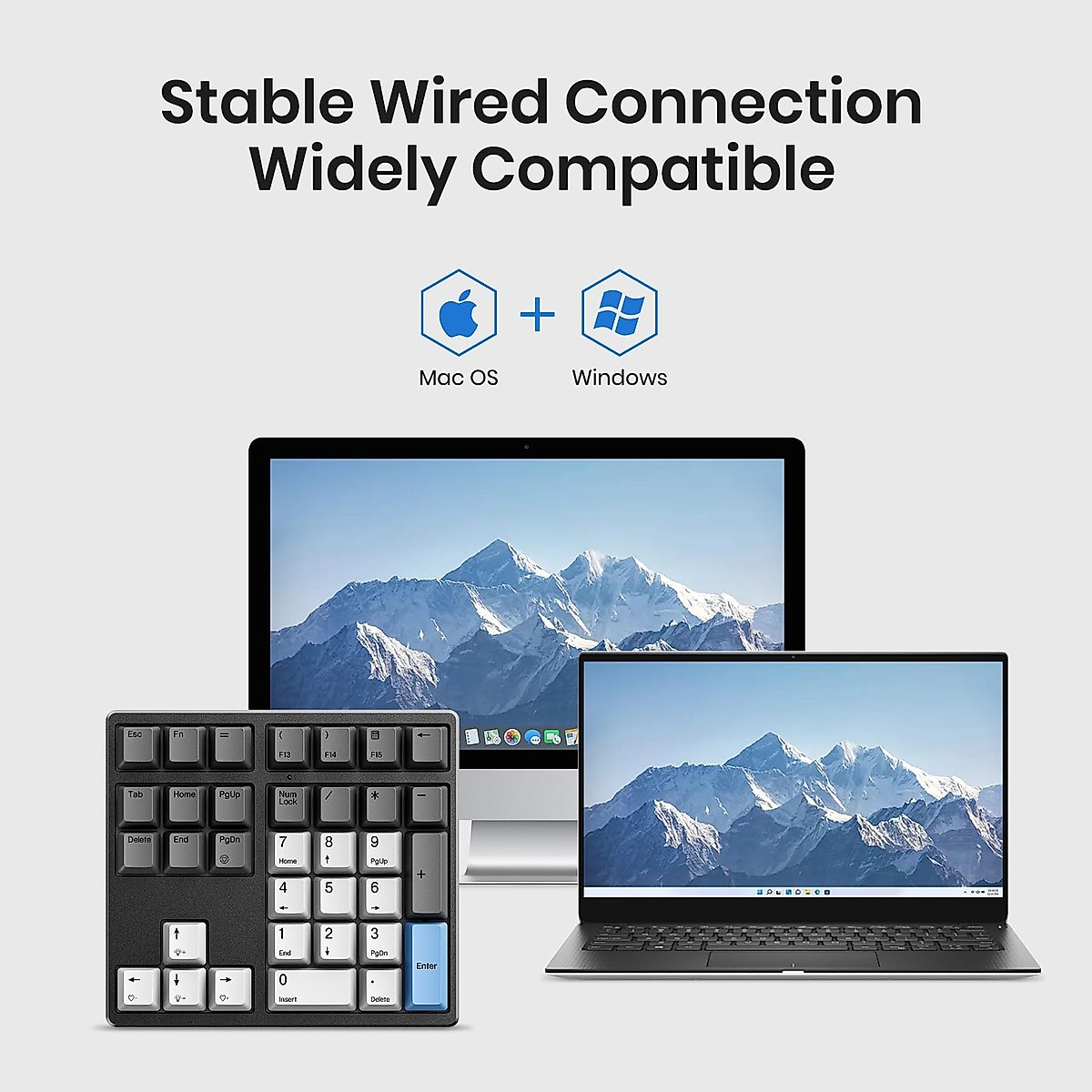 Kisnt Mechanical Number Pad, 34 Key Wired Hot Swappable Keypad, Gateron Switches White Backlit Numpad,USB Numeric Keypad with PBT Keycaps for Laptop, Mac, PC Desktop(Red Switch)