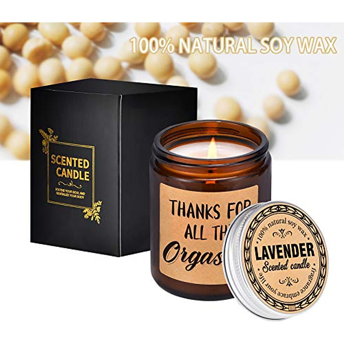 Lavender Scented Candles - Funny Gifts for Husband Men, Anniversary, Naughty Gift for Him, Birthday Gifts for Boyfriend, Engagement Gifts for Fiance, Housewarming Gifts for Friend