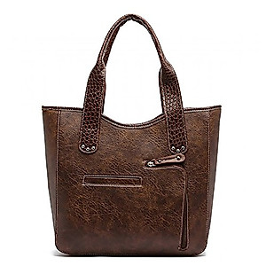 Cowgirl Trendy Western Style Concealed Carry Pocket Country Fringe Purse Handbag Totes Shoulder Bag Brown