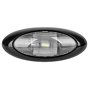Lumitronics RV 12" LED Oval Outdoor Exterior Scare/Porch Light - Clear Lens (Black)