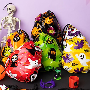 JOYIN 60 Halloween Drawstring Goody Treats Bags for Kids Halloween Trick or Treat Party Favor Supplies, Classroom Candy Goodie Bags