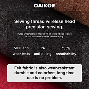 OAikor Purse Organizer Insert,Felt Bag Insert for Handbags & Tote,Divider Fit LV Vanity PM(Felt-Black)