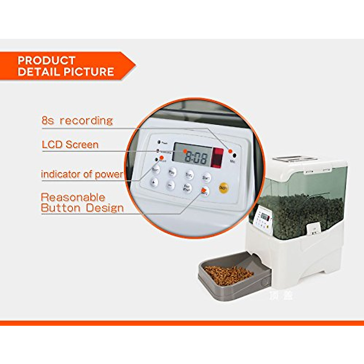 topPets PF-21B Remote Controlled Automatic Pet Feeder Programmable LCD Control with DC adapter