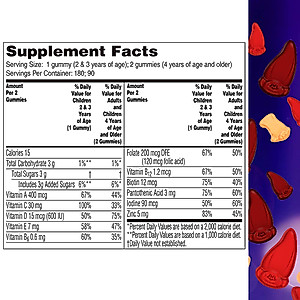 One A Day Kids Trolls Multivitamin Gummy, Kids Vitamins with Vitamins A, B6, B12, C, D, E, Zinc, Folic Acid and Biotin (Packaging May Vary), Trolls, 180 Count