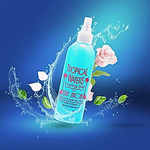 Terry Jacobs Tropical Waters Rose Water Makeup Setting Spray | Alcohol-Free, Oil-Free, Long-Lasting Face & Hair Mist | Travel Size, Hydrating Setting Spray for Makeup, Cruelty-Free Cosmetics | 4 Fl Oz