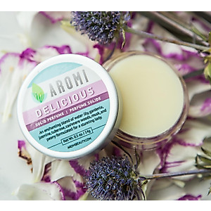 Aromi Delicious Solid Perfume | Honeysuckle, Tuberose, and Gardenia Fragrance, Vegan, Cruelty-free, Wax Scent, Travel, Women's Gift, Handmade (Delicious)