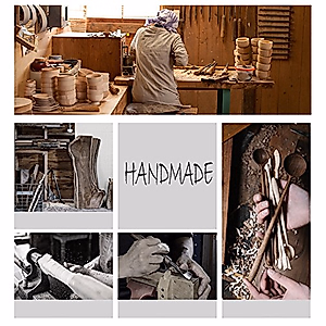 Cospring Handmade Wood Bowl, Mug, for Rice, Soup, Dip, Coffee, Tea, Decoration (4PCS Jujube Bowls, M: 4.5'' Dia x 2.6'' High)