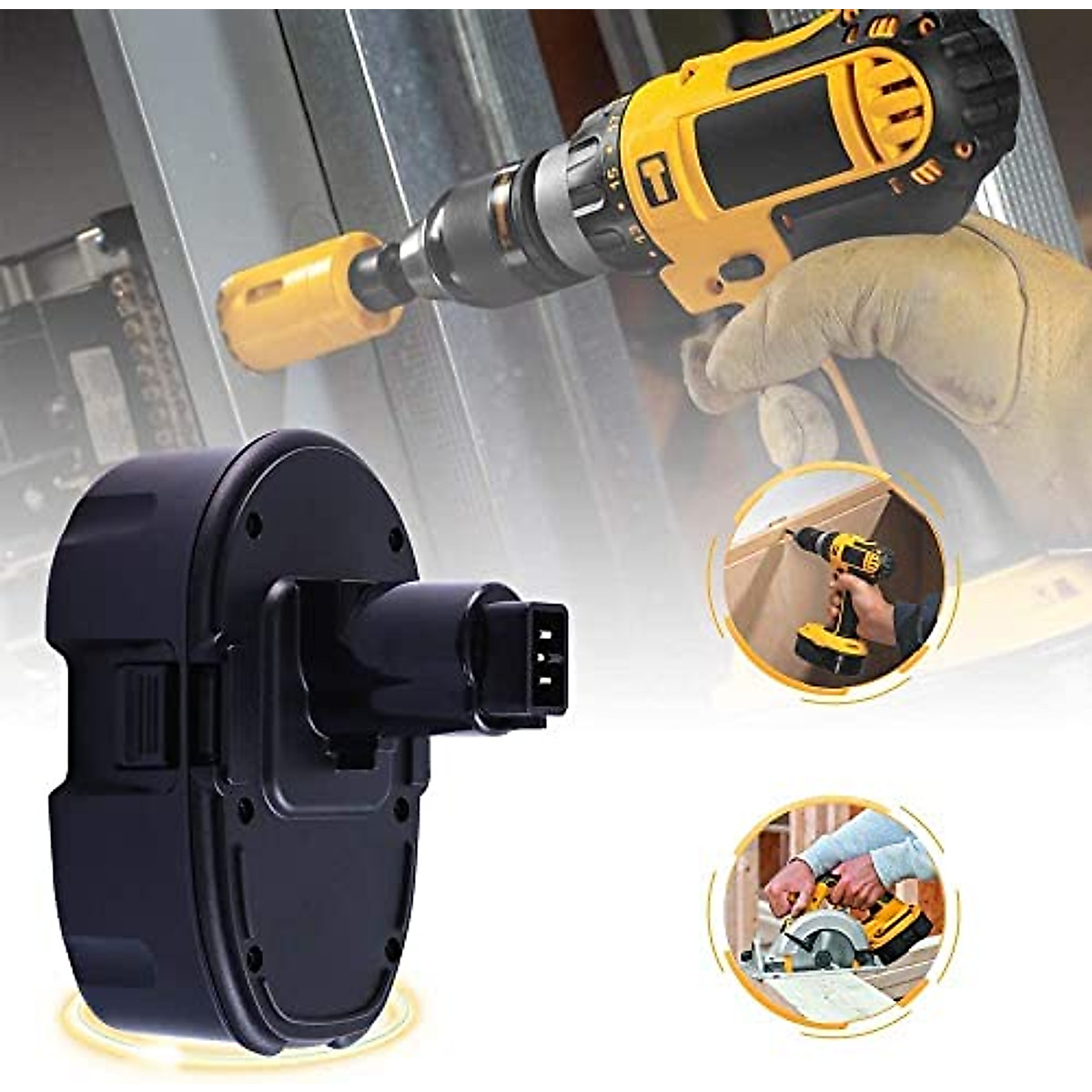 Powilling 2 Pack 5.0Ah 18V Lithium Battery DC9096 Replacement for Dewalt 18V Battery XRP DC9099 DW9096 DW9098 DW9099 DW9095 Replacement 18 Volt Dewalt Batteries