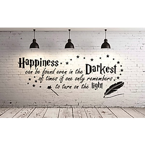 Quote Happiness can be Found Even in The Darkest Wall Sticker Decor Nursery Decal for Kid’s Room