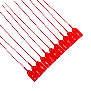 STYLIGHT - 1000 Shipping Seals, Plastic Truck Seals, Trailer Seals, Container Seals, Tamper Evident Seals, Security Seals, Numbered Sequentially (Red, 1000)