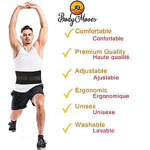 BodyMoves Back Brace Lumbar Support (Regular Size)for Men and Women Dual Adjustable Straps & Extension Belt -Lower Back Pain relief,Spasm,Strain,Herniated Disc,Sciatica,Lifting ,better back