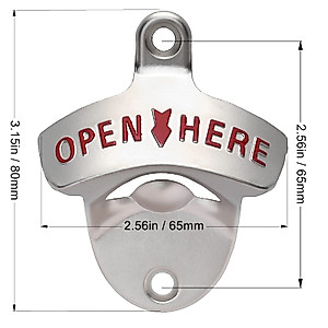 Luwanburg Stainless Wall Mounted Magnetic Beer Bottle Opener- Silver Magnetic Bottle Cap Opener Mountable (Pack of 2)