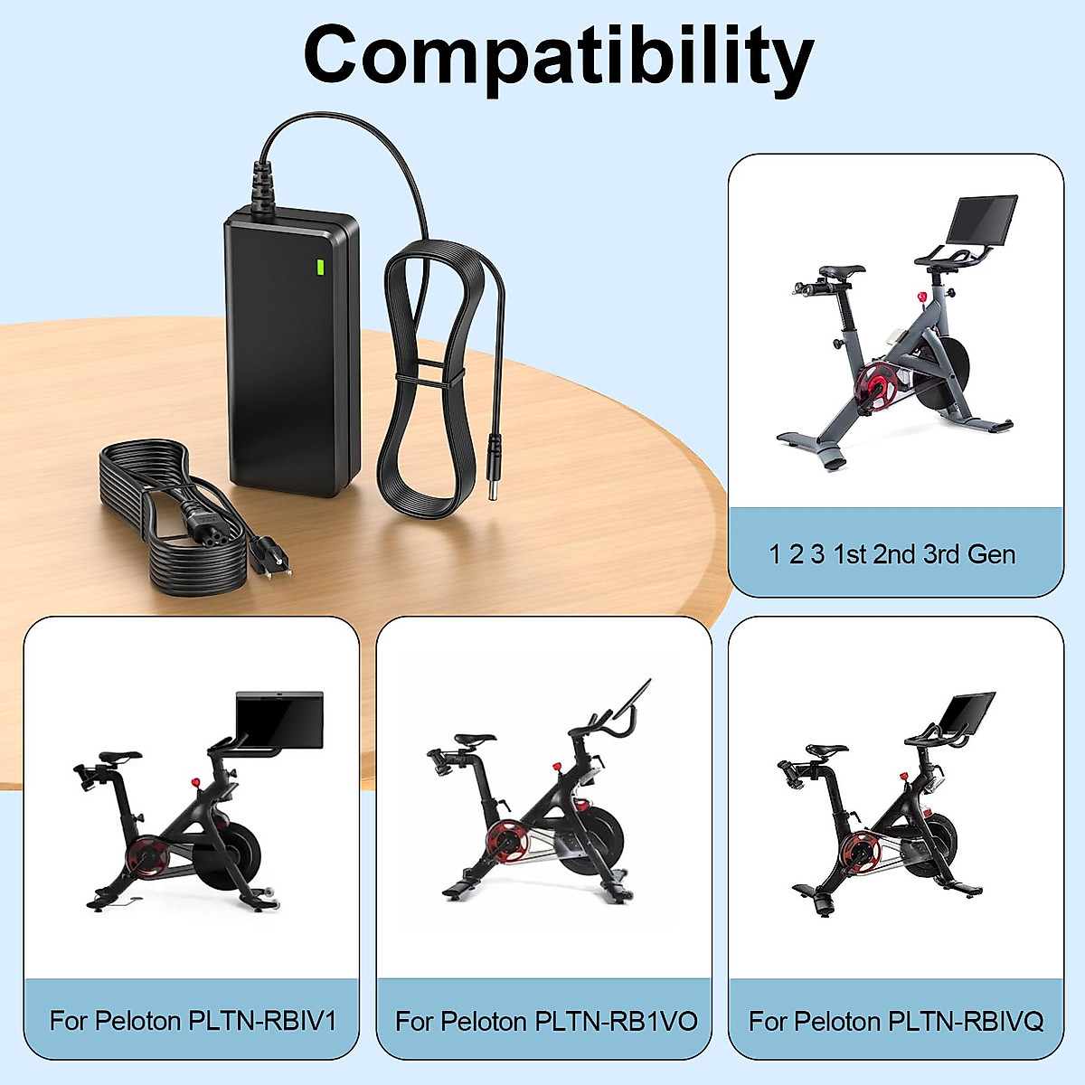 VIFOCUFY Power Cord for Peloton Exercise Bike 12V 4.17A Power Supply Charger Replacement UL Listed AC Adapter for Peloton PLTN-RB1V1 PLTN-RB1VO PLTN-RB1VQ ATS050TP121