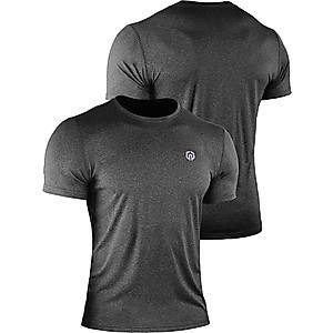 NELEUS Men's 3 Pack Dry Fit Athletic Running Shirts,506 Black/Blue/Red,M