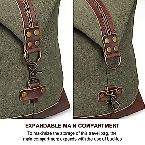 S-ZONE Duffle Bag for Travel Canvas Duffel Bag Carry on Weekender Bag for Men