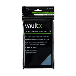 Vault X Graded Card Sleeves - Universal Fit Protective Slab Sleeves for BGS, SGC, ACE and More, Soft Polypropelene Prevents Scratches, Scrapes etc (100pcs)