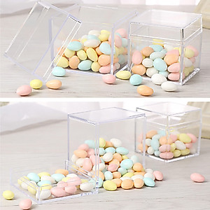 LIDSCURA 36 Packs 2''x2''x2'' Acrylic Box, Acrylic Candy Box, Small Clear Plastic Square Cube Box with Lids, Candy Storage Container, for Candy Pill, Tiny Jewelry, Cosmetics, Jewelry, Party Favor