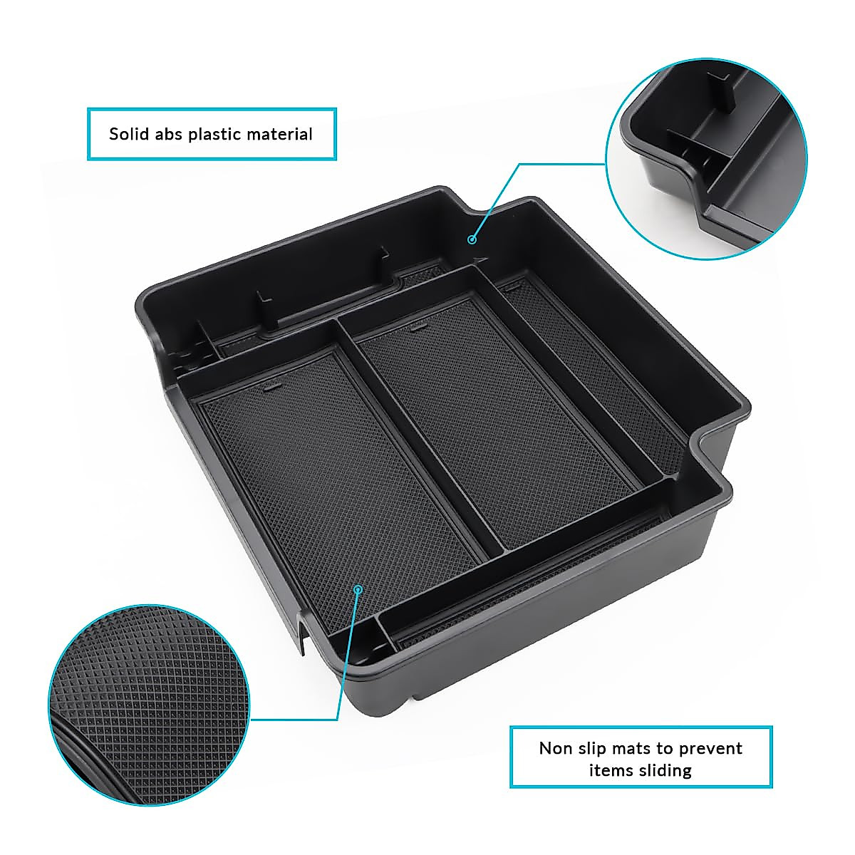 MARCHFA Center Console Organizer Tray Compatible for 2021 2022 2023 Chevy Suburban Tahoe Accessories Armrest Tray Organizer for 2021 2022 2023 GMC Yukon Insert Secondary Storage Box