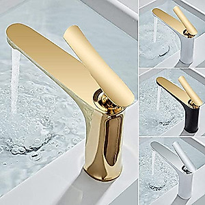 ZHANGYUEFEIFZ Bathroom Sink Faucet Sink Faucet Bathroom Vanity Faucet Solid Brass Sink Faucet Hot and Cold Single Handle countertop Mounted Toilet Crane Faucet (Color : White Chrome)
