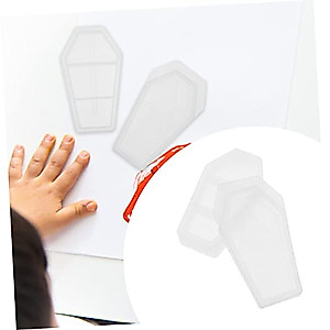 Amosfun 2 Sets Coffin Storage Mold Ornament Storage Box Makeup Storage Box Dice Resin Mold Resin Coffin Caskets Makeup Storage Tray Molds Handmade Craft Mold Handmade Mold for Home White