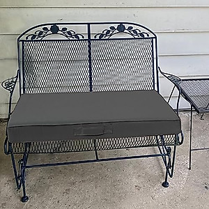 Faible Poisson Outdoor Cushion Covers, 36 x 18 Inch Water Resistant Bench Cushion Cover with Handle and Anti-Slip Straps Replacement Cushions Covers for Patio Backyard Furniture, Dark Grey