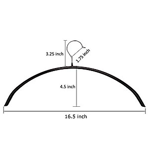 Tosnail 10 Pack Black Super Grippy Slip-Reducing Contour Shirt Hangers, Sweater Hangers, Dimple & Crease Free Hanger Solution - Black