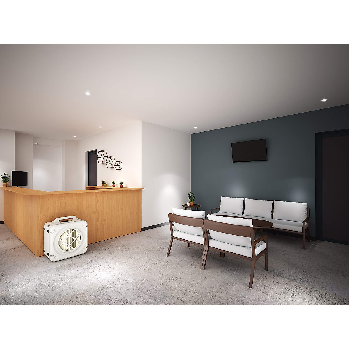 QuFresh Portable HEPA Air Purifier, Industrial Air Scrubber, Commercial Air Filtration System, Perfect for School, Office, Gym, Home, Fire Cleaning, 740+ Sq Ft.