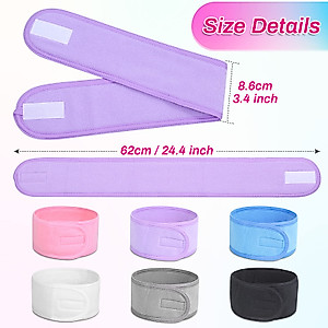 Sublaga Spa Headband Hair Wrap, Sweat Headband Head Wrap Hair Towel Wrap Non-slip Stretchable Washable Makeup Headband for Face Wash (6pcs colorful)