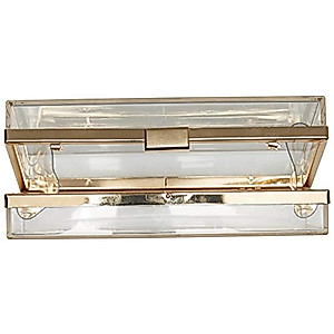 Jessica McClintock Women's Lucinda Lucite Clutch w/Pouch, Rose Gold