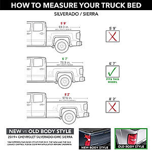 Tonno Pro Lo Roll, Soft Roll-up Truck Bed Tonneau Cover | LR-1045 | Fits 2014 - 2018, 2019 Ltd/Lgcy Chevy/GMC Silverado/Sierra 1500/2500/3500 6' 7" Bed (78.8"), Black