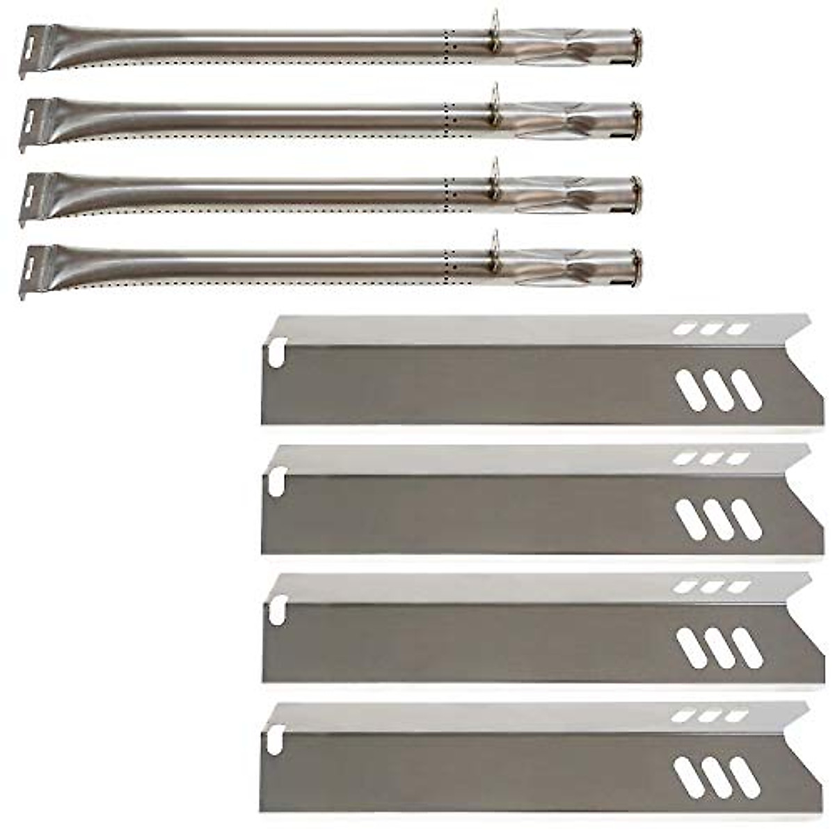 Hisencn Grill Burner Tube, Heat Plates, Grill Grates Repair kit Replacement for Dyna Glo DGF510SBP, Backyard, Uniflame Gas Grills