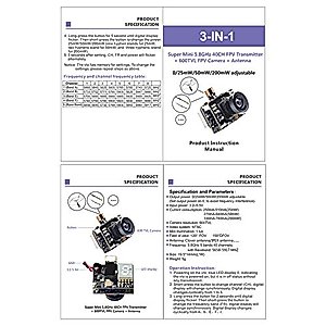 AKK Micro FPV AIO Camera (600TVL) and 5.8G 0/25/50/200mW Switchable Transmitter with Clover Antenna for FPV RC Car FPV Racing Drone Quadcopter Micro RC Plane Whoop Blade Inductrix