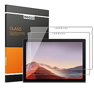 Megoo [2 pack] Screen Protector for Surface Pro 7 Plus/Surface Pro 7, Ultra Clear/High Response/Tempered Glass, Compatible for Microsoft Surface Pro 7 12.3 Inch (2019 Release)