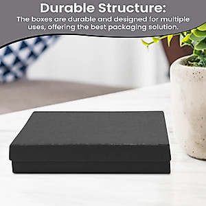 Novel Box 10 Pack Black Jewelry Gift Box 5.5x3.5x1in with Cotton Filled | Cardboard Jewelry Box | Gift Boxes with Lids Made in USA | Boxes for Bracelet Necklace Ring Earrings