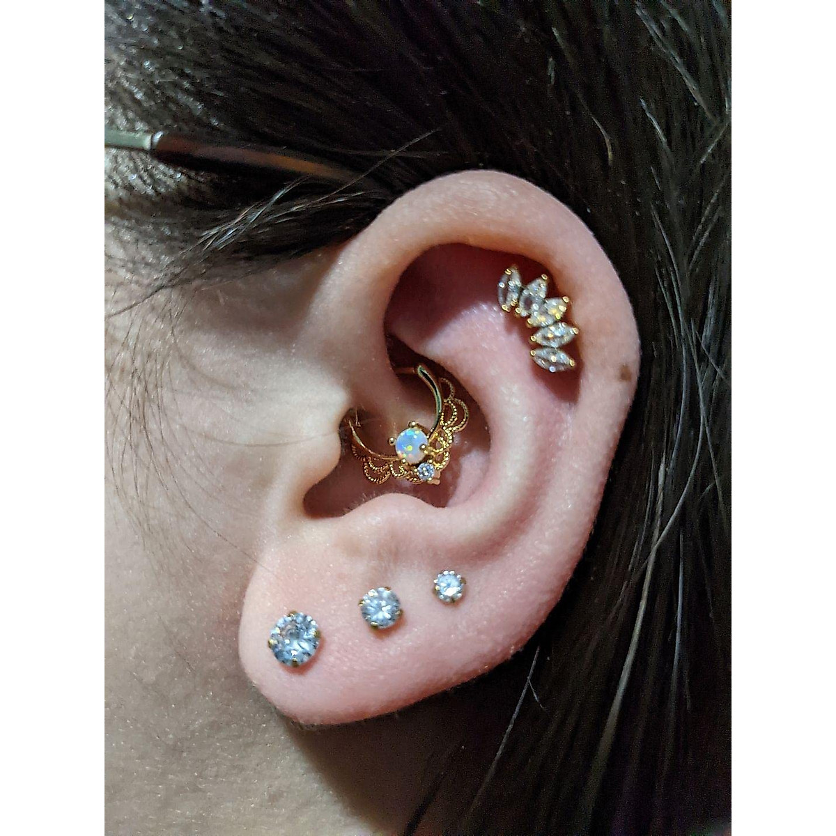 QWALIT Cartilage Earring Cartilage Earrings for Women Helix Piercing Jewelry Tragus Piercing Jewelry Forward Helix Earrings Earrings for Cartilage Piercings Gold