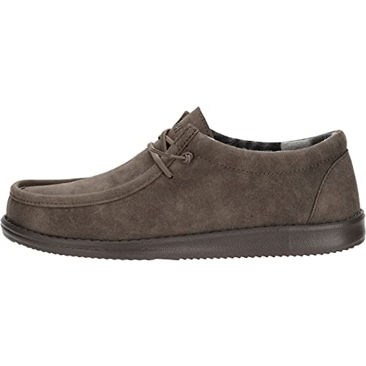 WHITIN Men's Slip on Loafers Suede Recycled Leather Boat Shoes Casual Deck Sneakers Size 13 Lightweight Winter Warm MOC Toe Walking Dark Brown 47