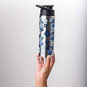 Silver Buffalo Disney Lilo and Stitch Double Walled Stainless Steel Water Bottle, 25 Ounces