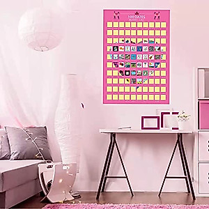 WOKEIO 100 Dates Challenge Couples Scratch off Book, Scratch off Poster, Things to Do Bucket List Scratch Poster - Date Night Ideas Scratch Off Book for Couples, Mother's Day Gift For Your Lover
