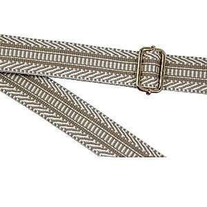 Duwi Wide Purse Strap Jacquard Guitar Style Strap Multicolor Canvas Adjustable Crossbody Bag Strap(Grey,brownwhite, Transverse)