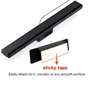 SOONORY USB Wired Wii Sensor Bar, Replacement Infrared IR Ray Motion Sensor Signal Receiver for Nintendo Wii and Wii U Console with Stable Stand(Black)