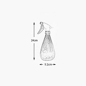 HALOUK Plastic Refillable Spray Bottle, Empty Adjustable Nozzle All-Purpose for Hair Garden-B-600ml