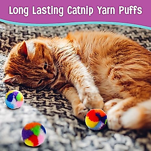 SPOT By Ethical Products - Classic Cat Toys for Indoor Cats - Interactive Cat Toys Balls Mice Catnip Toys - Alternative To Wand Toys and Electronic Cat Toys - Puff Ball Multi Pack Small