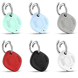 [6-Pack] Portable Protector Case Compatible with Samsung Smart Tag Tracker Soft Silicone Case Anti-Scratch Lightweight Protective Skin Cover with Key Ring for Smart Tag Finder Keychain Accessory