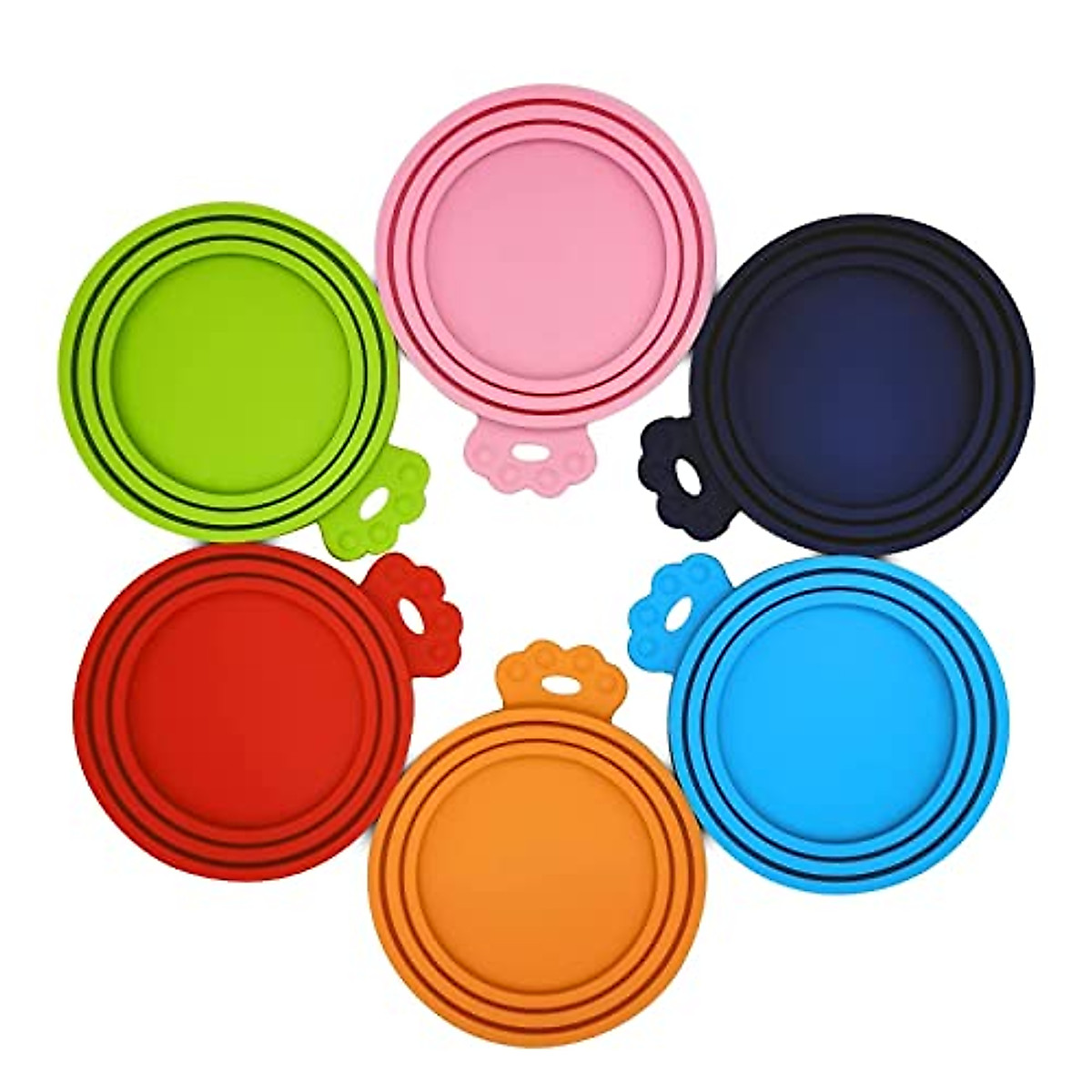 Gabann Pet Food Can Lids, Silicone Can Cover for Pet Food Cans, Food Safe, BPA Free & Dishwasher Safe, 1 Fit 3 Standard Size Cans, Universal Size Can Caps Lids, 6 Pack